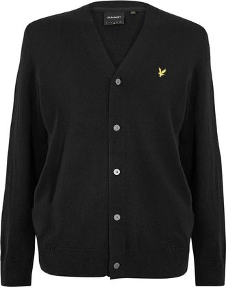 Lyle & Scott Strickjacke f&uuml;r Herren, V-Ausschnitt (Samtschwarz)