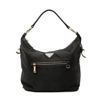 Prada Sac hobo en nylon pr&eacute;-appr&eacute;ci&eacute; - Femme - Pre-owned - Noir - Taille: ONE Size