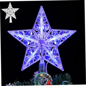 Garneck Lichterkette f&uuml;r Baumspitze Christbaumschmuck Weihnachtsdekoration mit Sternenlicht Beleuchteter Baum Weihnachtsbaumspitze