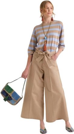 Maliparmi Maliparmi, Femme, Pantalons, Beige, Taille: 38 FR Pantalon en coton stretch