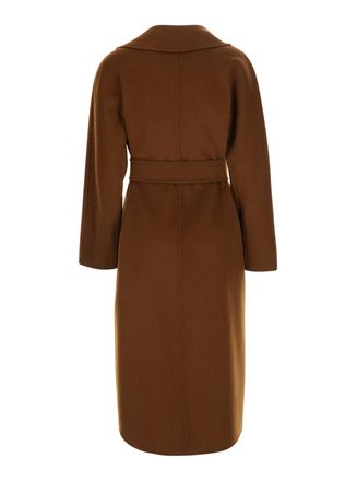 Max Mara Womens Coat Wool-Cashmere Blend Brown