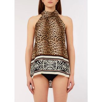 Liu Jo Femme, Maillots de bain, Multicolore, Taille: 40 FR Halter Beach Top