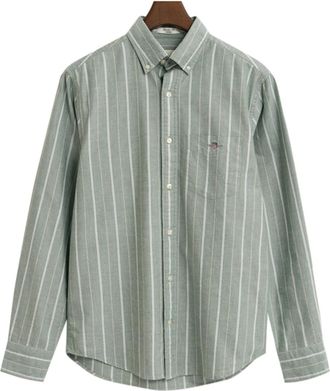 GANT Herren REG Classic Oxford Stripe Shirt Hemd, Gr&uuml;n, 3XL