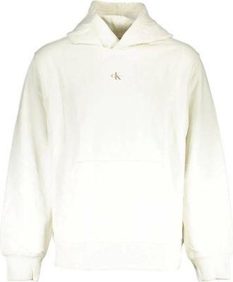 Calvin Klein Homme, Sweatshirts et sweats &agrave; capuche, Blanc, Taille: XL Pull en Coton Blanc pour Homme avec Capuche