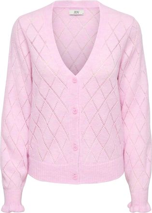 Jacqueline de Yong JdY Damen Jdyletty L/S V-Neck Struc Cardi KNT Noos, Pink Lady, M