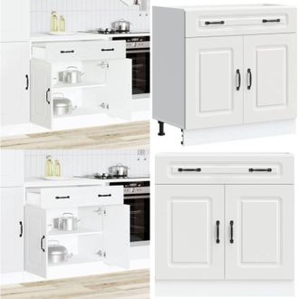 vidaXL Vidaxl - Armoire de cuisine Kalmar blanc bois ding&eacute;nierie