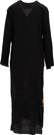 Valentino Garavani Womens Dragon Embroidery Gown Dress Black And Yellow