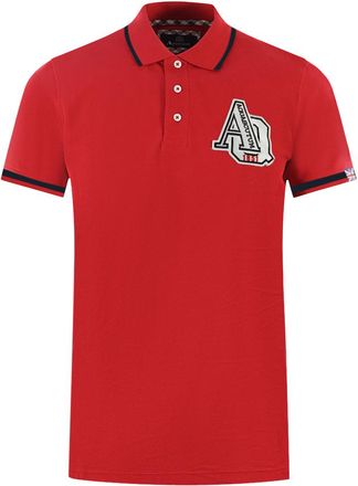 Aquascutum AQ 1851 besticktes rotes Poloshirt mit Spitze