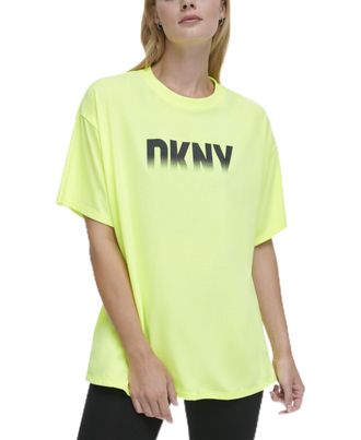 DKNY Damen Fade Away Logo Relax T-Shirt, Zest, S EU