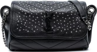 Saint Laurent Bauchtaschen - Studded Calfskin Stardust Monogram Niki Body Bag - Gr. ONE SIZE - in Schwarz - f&uuml;r Damen