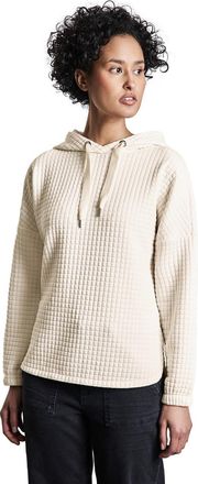 Street One Damen A322580 Strukturshirt Mit Kapuze, Lucid White, 44 EU
