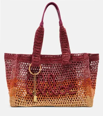 Chlo&eacute; Chlo&eacute; Cabas Summer Banana East-West en raphia