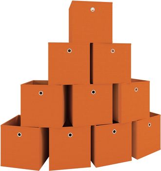 VCM 10er Set Faltbox | Klappbox Stoff Kiste | Faltschachtel | Maße ca. H. 28 x B. 27 x T. 27 cm | Regalbox - Boxas