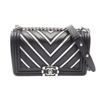 Chanel Pre-owned Boy Chevron V Stitch Lambskin Schultertasche - - Pre-owned - Damen - Schwarzk - ONE SIZE