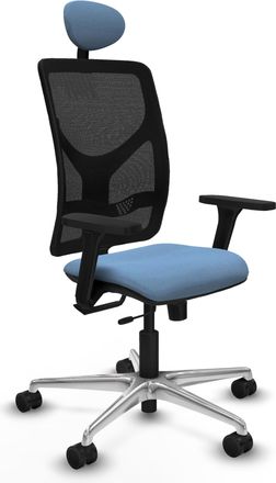 Piqueras y Crespo Arbeitsstuhl f&uuml;r viele Stunden, mit 3D-Armen, h&ouml;henverstellbarer Lendenwirbelst&uuml;tze und festem Kopfteil, ausgestattet mit Syncro/Traslack und Schneide