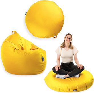 BuBiBag Premium 2-in-1 Sitzsack mit Füllung für Kinder & Erwachsene | Outdoor & Indoor | Sitzkissen Bodenkissen | Spielen & Entspannen | Wasser- und schmutzab