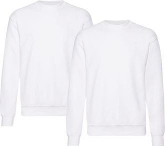 Fruit Of The Loom Herren Classic Sweat -2X Weiss & 1x HLKauf Block - Gr&ouml;&szlig;e: 4XL