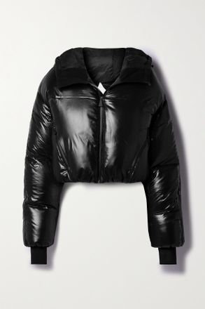 Aztech Mountain Daisy Nuke Verkürzte Daunenjacke Aus Glänzendem Shell - Schwarz