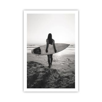Arttor Poster ohne Rahmen Frau Strand Surfen Deko 61x91cm Wandposter Art Prints Wandbilder Dekoration Wohnzimmer Schlafzimmer K&uuml;che Wanddeko Bild Wand Kunstd