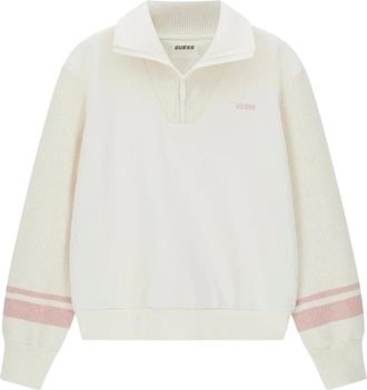Guess SweaT-shirt Fabrizia Half-Zip - Femme - Sweatshirts et sweats &agrave; capuche - Blanc - Taille: 40 FR