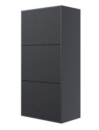 Selsey Schuhschrank Schuhregal 50 cm 3 Klappen Schuh Schrank 12 Paar Schuhe Schuhaufbewahrung H&auml;ngend Schwarz Veldio