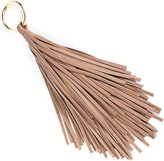 Amosfun Porte-cl&eacute;s en Cuir caf&eacute; avec Pompon - Motif : Cercles - pour Femme