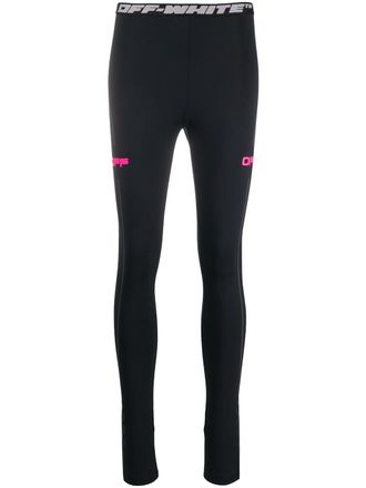 Off-white Leggings mit Logo-Print - Schwarz