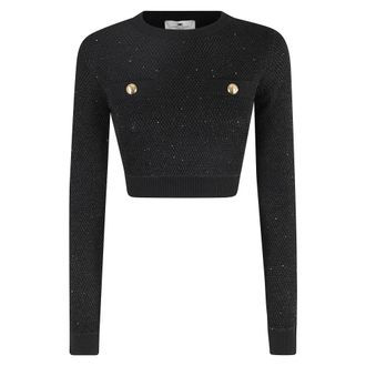 Elisabetta Franchi Damen, Strickwaren, Schwarzk, MGr&ouml;&szlig;e