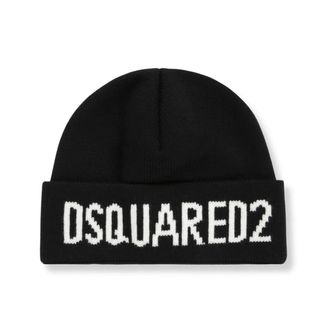 Dsquared2 Caps & M&uuml;tzen - Textured Wool Knit Hat With Snug Fit - Gr. ONE SIZE - in Schwarz - f&uuml;r Damen
