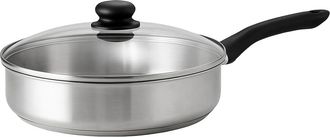BK Cookware Bold 28cm Edelstahlpfanne mit hohem Rand, induktionsgeeignet, satinierte Oberfläche, Stay Cool Griff, spülmaschinenfest, silber