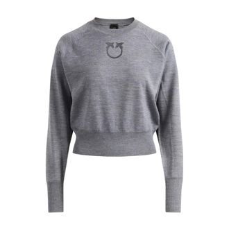 Pinko Pinko, Femme, Pulls, Gris, Taille: 38 FR Lanzarote Knit