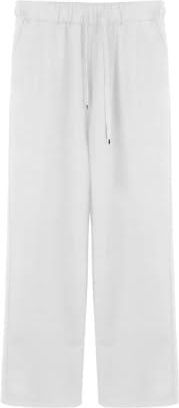 Generic Tenue 2 pièces pour femme avec demi-fermeture éclair - Sweat surdimensionné - Pantalon de survêtement décontracté - Taille élastique, blanc, L