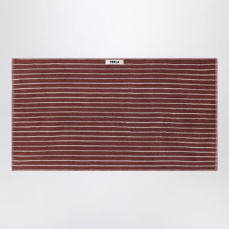 Tekla R&ouml;tlich-braunes gestreiftes Badetuch 50x90 cm