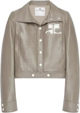 Courr&egrave;ges Femme, Vestes, Gris, Taille: 44 FR Veste Vinyle R&eacute;-&eacute;dition