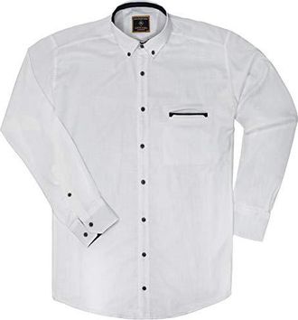 Lavecchia Chemise blanche pour homme LV-4040 aspect lin (5XL)