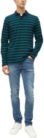 s.Oliver Langarm-Poloshirt im Streifen-Look / Baumwolle