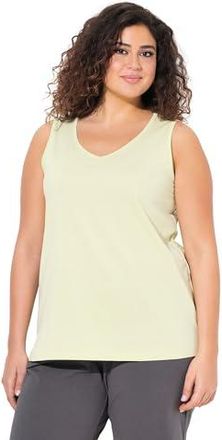 Ulla Popken Haut pour Femme, Grandes Tailles, Grande Taille, col en V, Classique, sans Manches, Pistache, 50-52