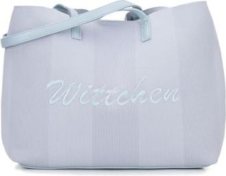 Wittchen Grand fourre-tout cabas pour femme | format A4 avec bandoulière | en cuir écologique | sac à main spacieux et pratique | Sac bleu