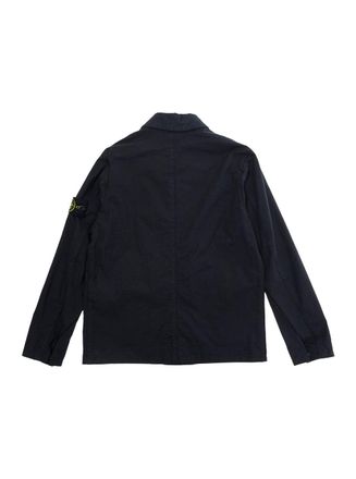 Stone Island Boys Blazer Blue Cotton Blend Blazers Jacket