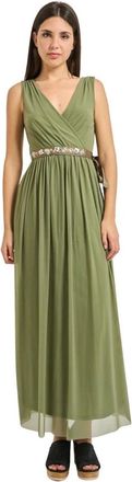 Pennyblack Femme, Robes, Vert, Taille: 44 FR Longue Robe en Jersey et Tulle Stretch