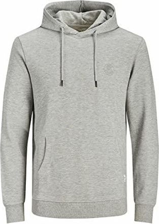 Jack & Jones Jjebasic Logo Hood Sweat À Capuche Homme, Gris Clair chiné, XXXL (EU)