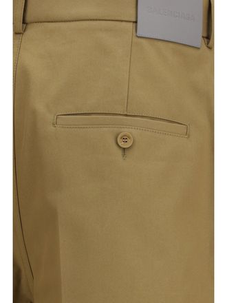 Balenciaga Mens Chino Pants Camel Cotton Trousers