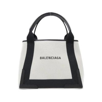 Balenciaga Pre-owned Navy Cabas Canvas Calf Tote Bag - - Pre-owned - Damen - Wei&szlig; - ONE SIZE