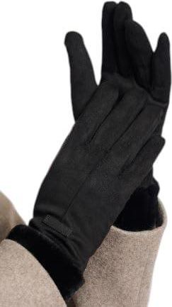 Rino&Pelle Gant en daim rembourré avec fourrure synthétique Rino & Cuir Danse 7002512 Col. Noir/Black Tg. S