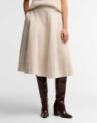 Barbour Harleigh Midirock mit Falten in Wollwei&szlig;