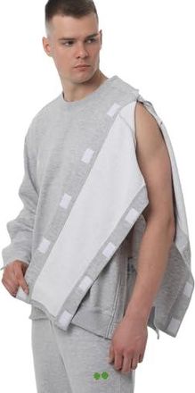 Generic Sweat-shirt adaptatif &agrave; ouverture lat&eacute;rale pour homme | Pull facile &agrave; enfiler pour un confort d&eacute;contract&eacute; et une r&eacute;cup&eacute;ration douce post-chirurgie, Gr