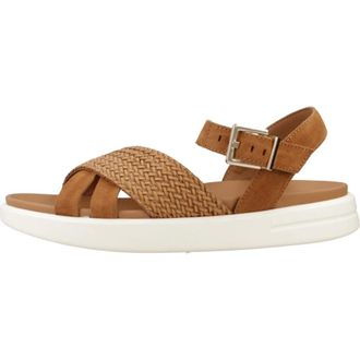Geox Femme, Chaussures, Brun, Taille: 37 EU Sandales Plates Xand 2S