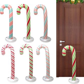 Generico Stangen-Set: Packung mit 6 gro&szlig;en Weihnachtsdekorationen f&uuml;r Rasen, 1,8 m hoch, aufblasbarer Boden mit Gewicht | f&uuml;r Terrasse, Ferienhaus, Feier, Po