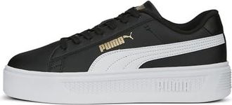 Puma Womens Fashion Shoes SMASH PLATFORM V3 Trainers & Sneakers, PUMA BLACK-PUMA WHITE-PUMA GOLD, 40.5