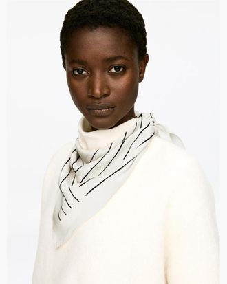 Arket Bedrucktes Seidentuch -Wei&szlig;